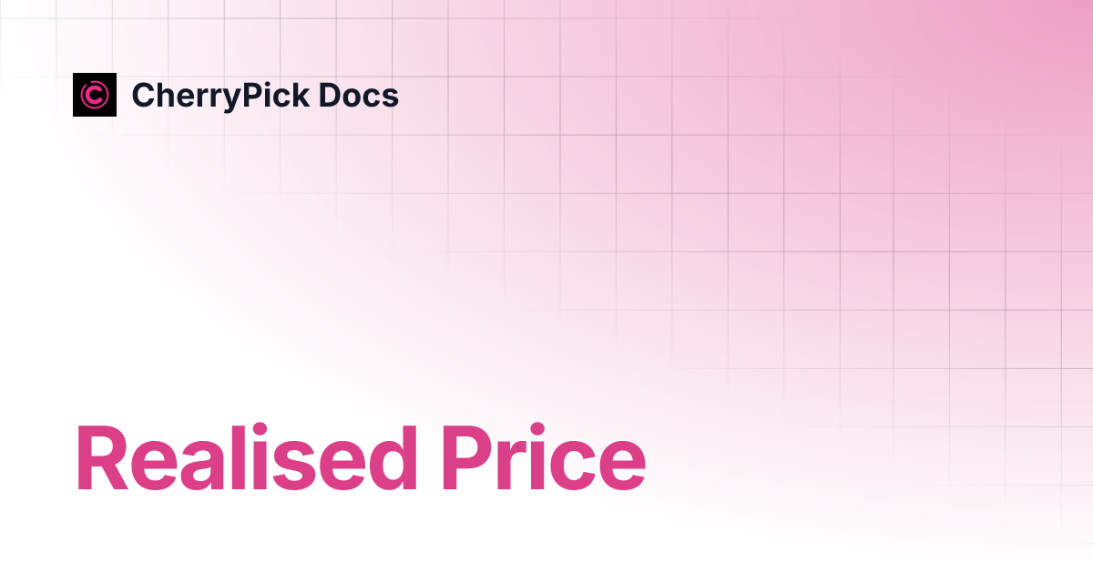 Realised Price | CherryPick Docs